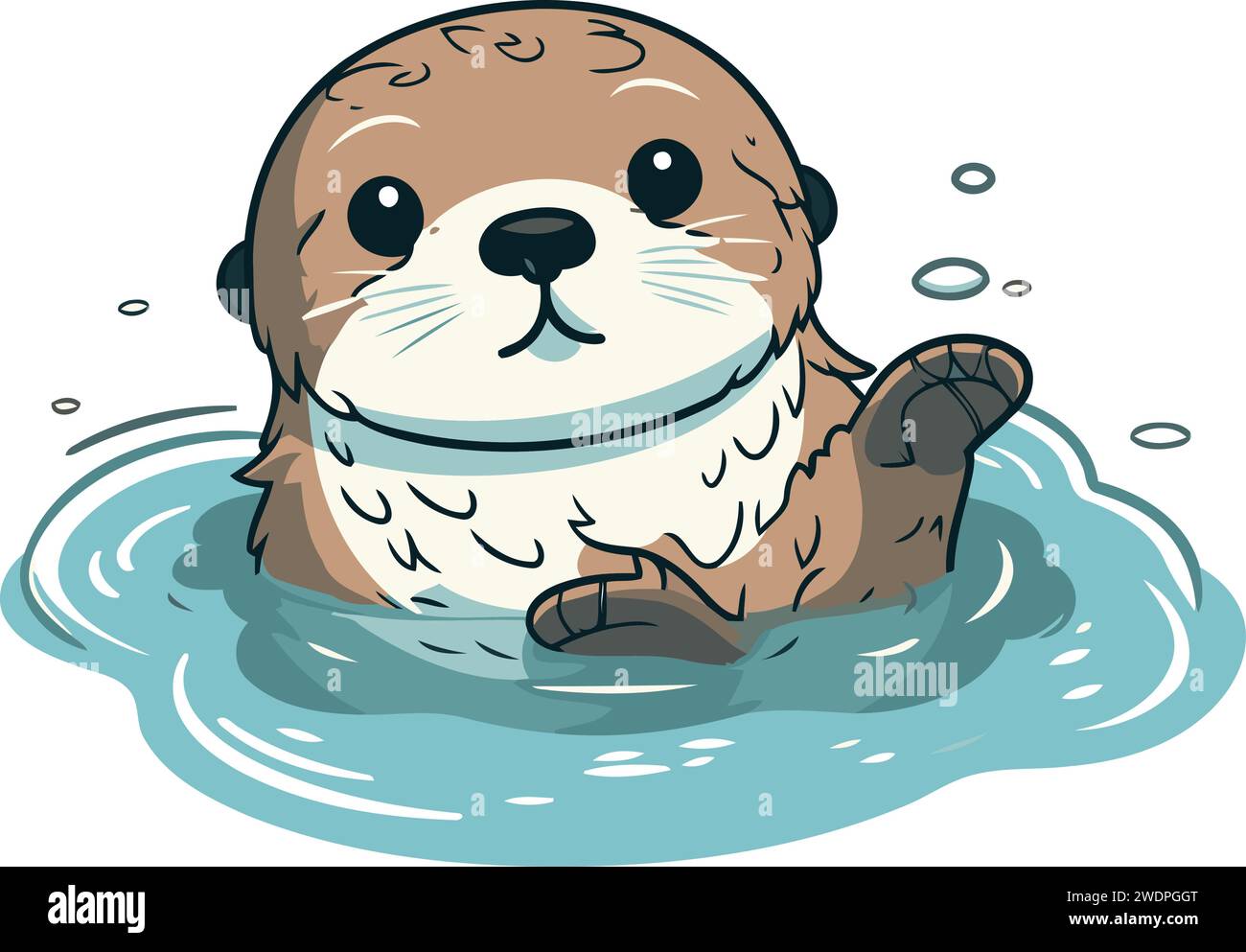 Cartoon illustration otter sign hi-res stock photography and images - Alamy