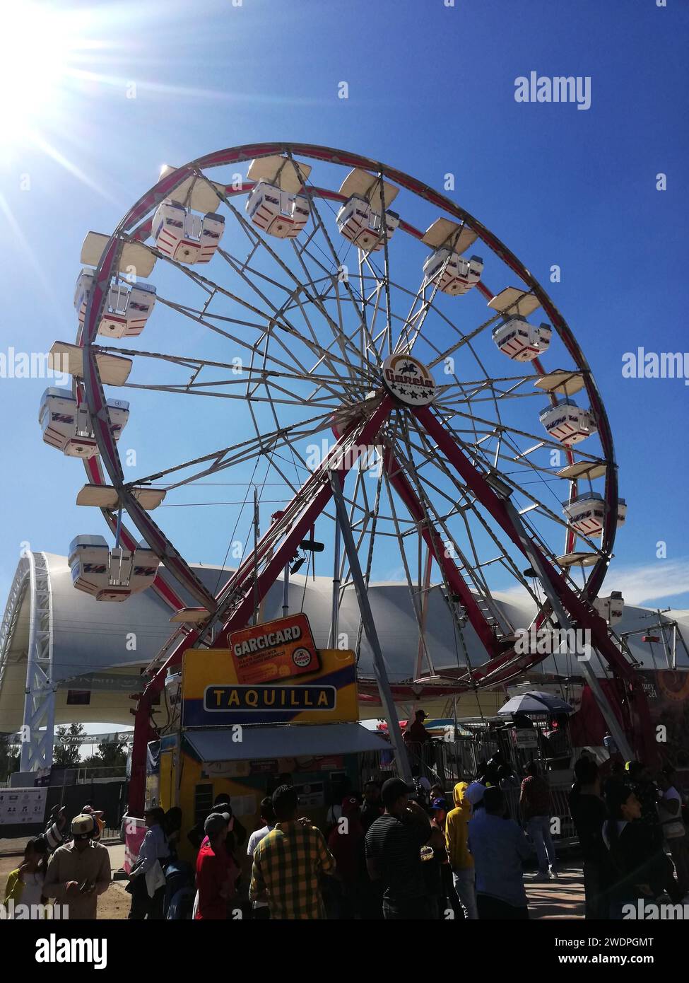 LEON, MEXICO. JAN 21. (EDITORIAL USE ONLY) Visitors line up to get on ...