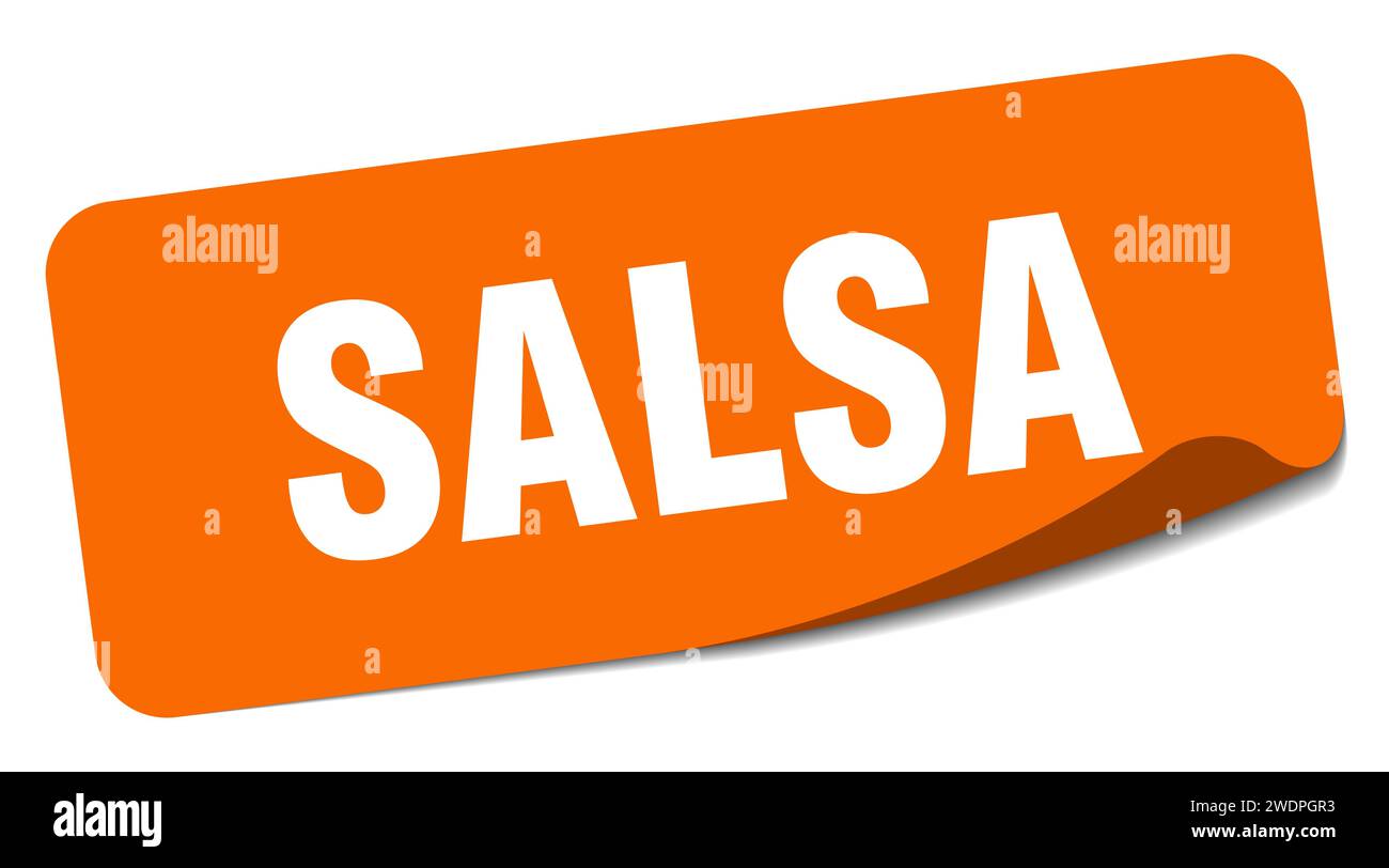 salsa sticker. salsa rectangular label isolated on white background ...