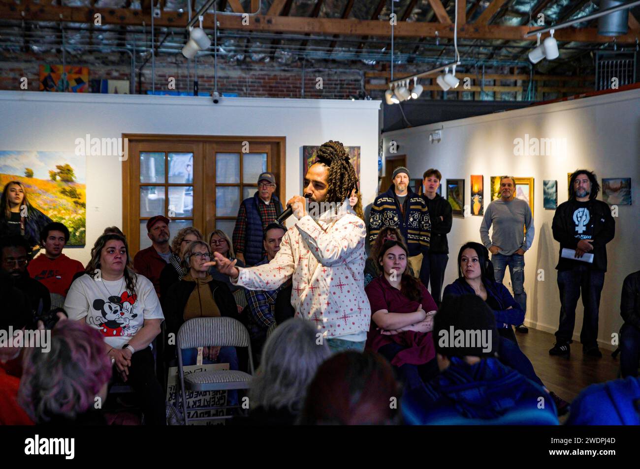 Rapper and activisit Unity Lewis performs as part of a free public Dr ...