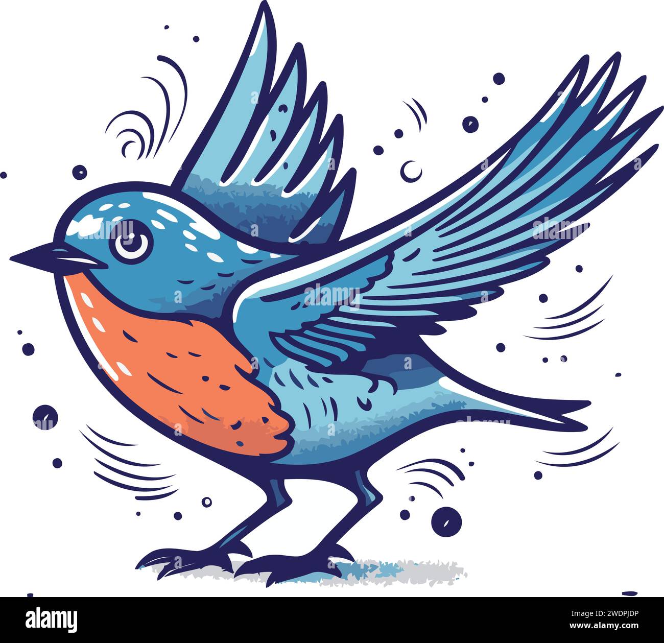Bluebird drawing Cut Out Stock Images & Pictures - Alamy