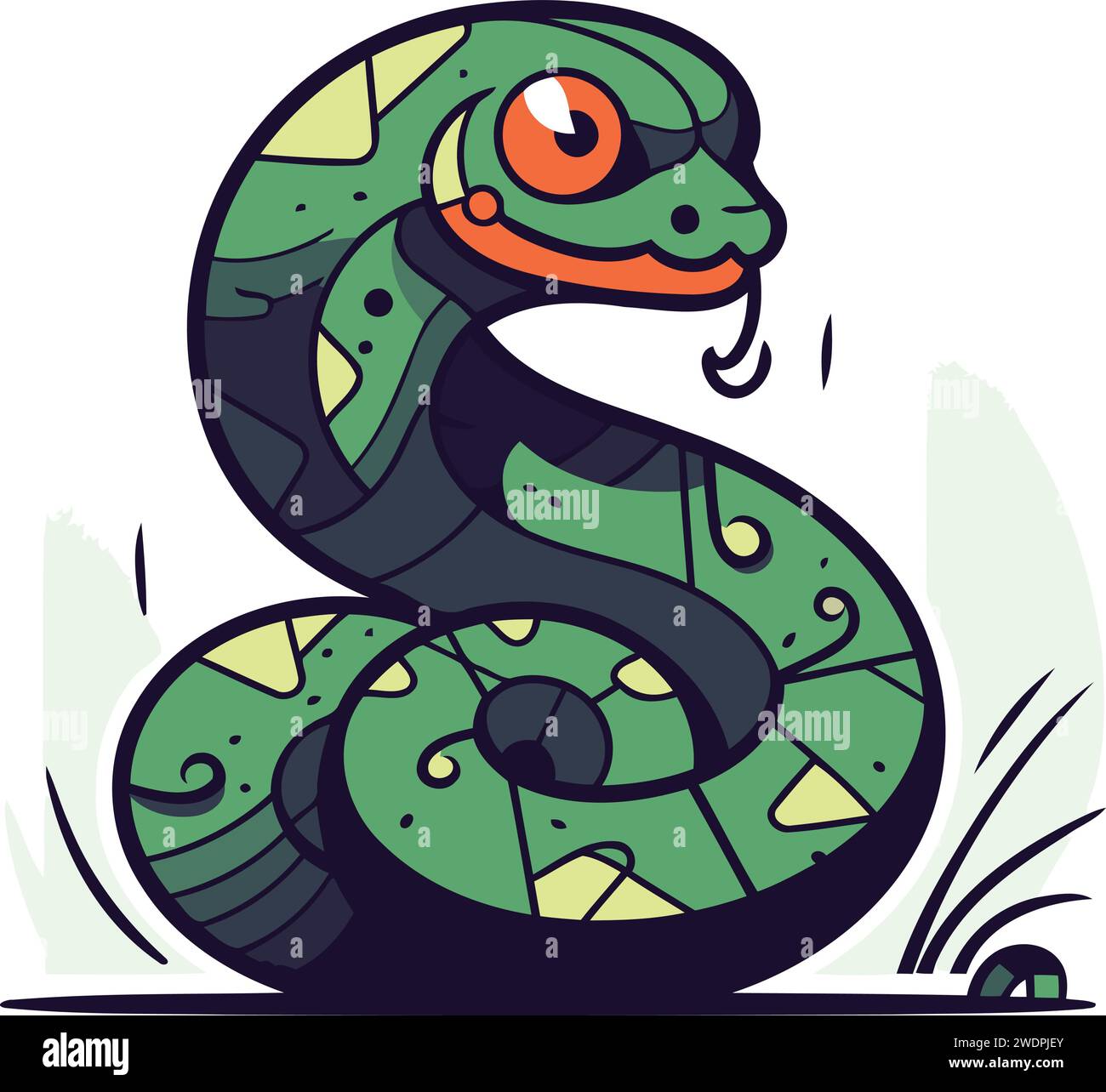 Snake with skin vector vectors Cut Out Stock Images & Pictures - Alamy