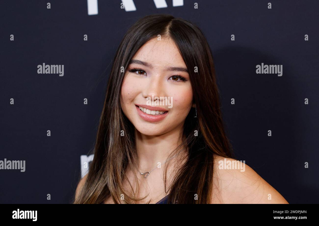 New York, United States. 21st Jan, 2024. Tiana Gowen arrives on the red ...
