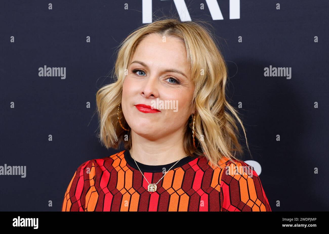 New York, United States. 21st Jan, 2024. Alice Bell arrives on the red ...