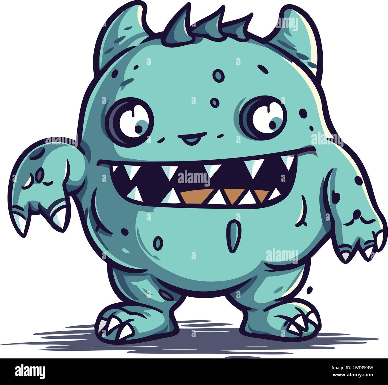 Cute cartoon monster. Vector illustration isolated on a white ...