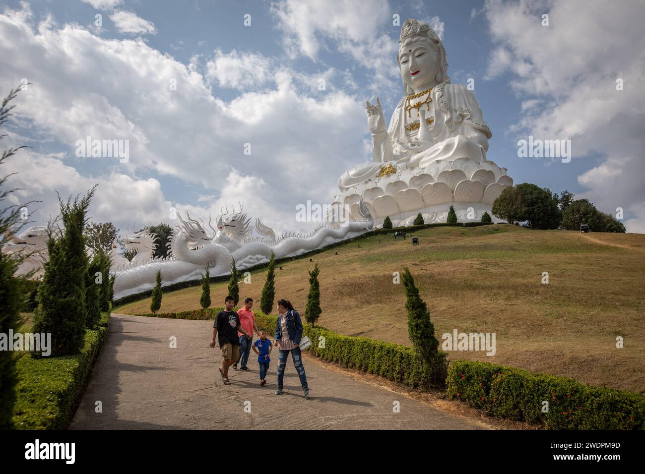 Chiang Rai, Thailand. 17th Jan, 2024. A view of the large Guanyin ...
