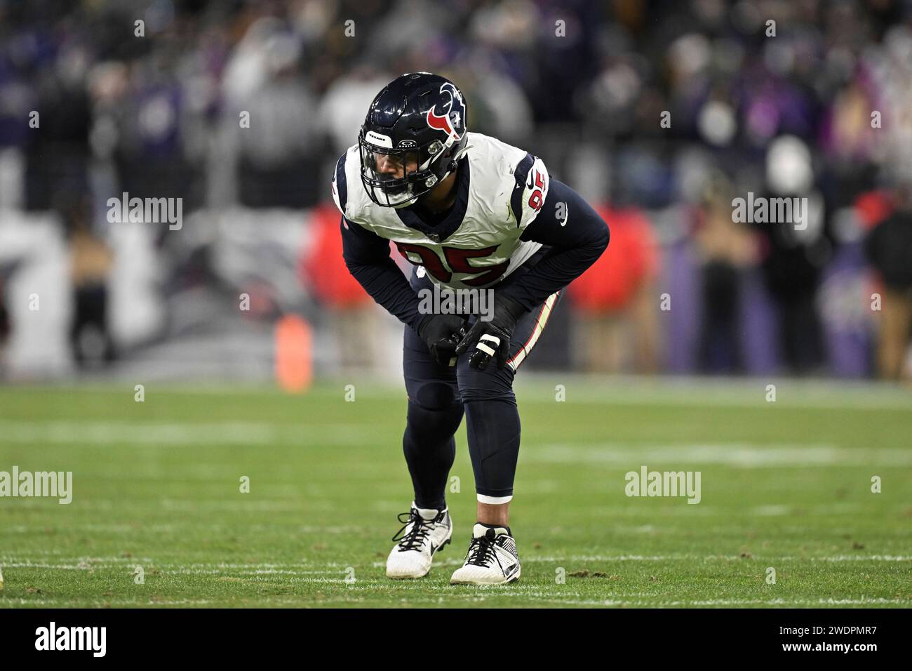 Houston Texans defensive end Derek Barnett (95) gets in position during ...