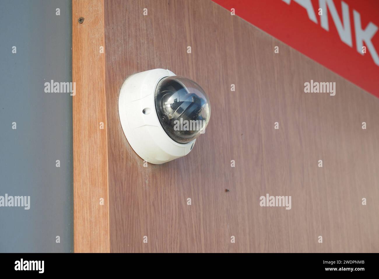CCTV security camera operating on atm booth Stock Photo - Alamy