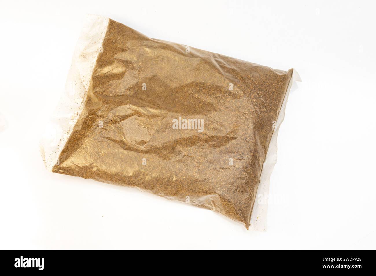 Neem cake powder fertilizer on white background Stock Photo - Alamy