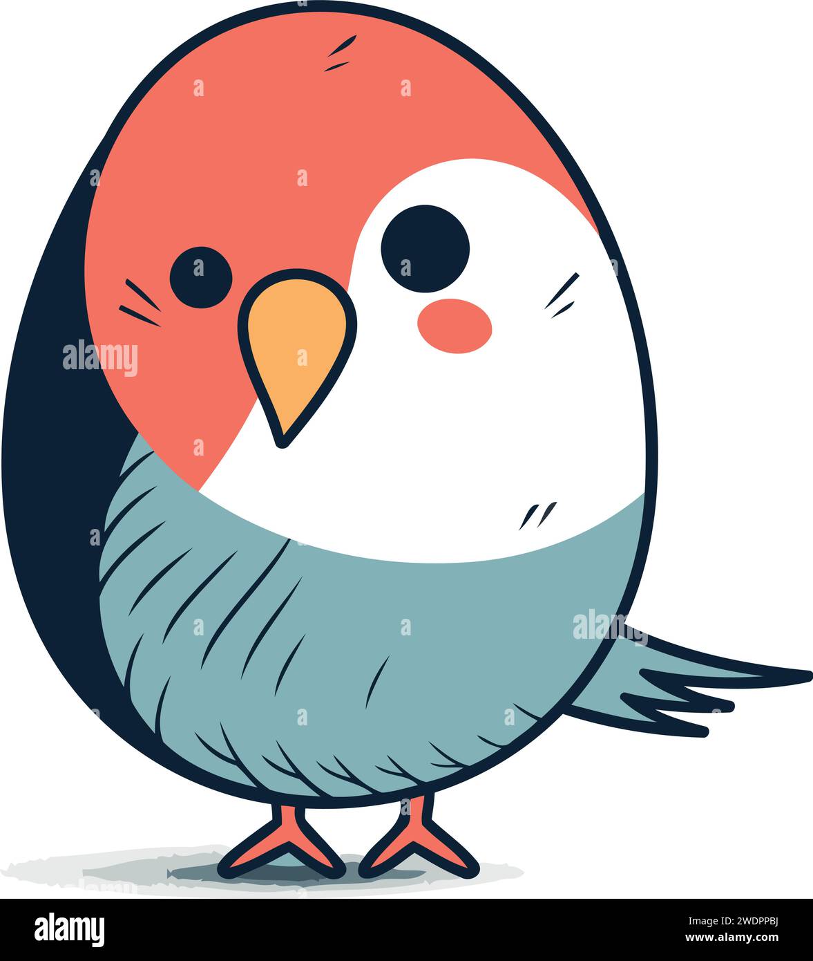 Cute bird character vector illustration. Isolated on white background ...