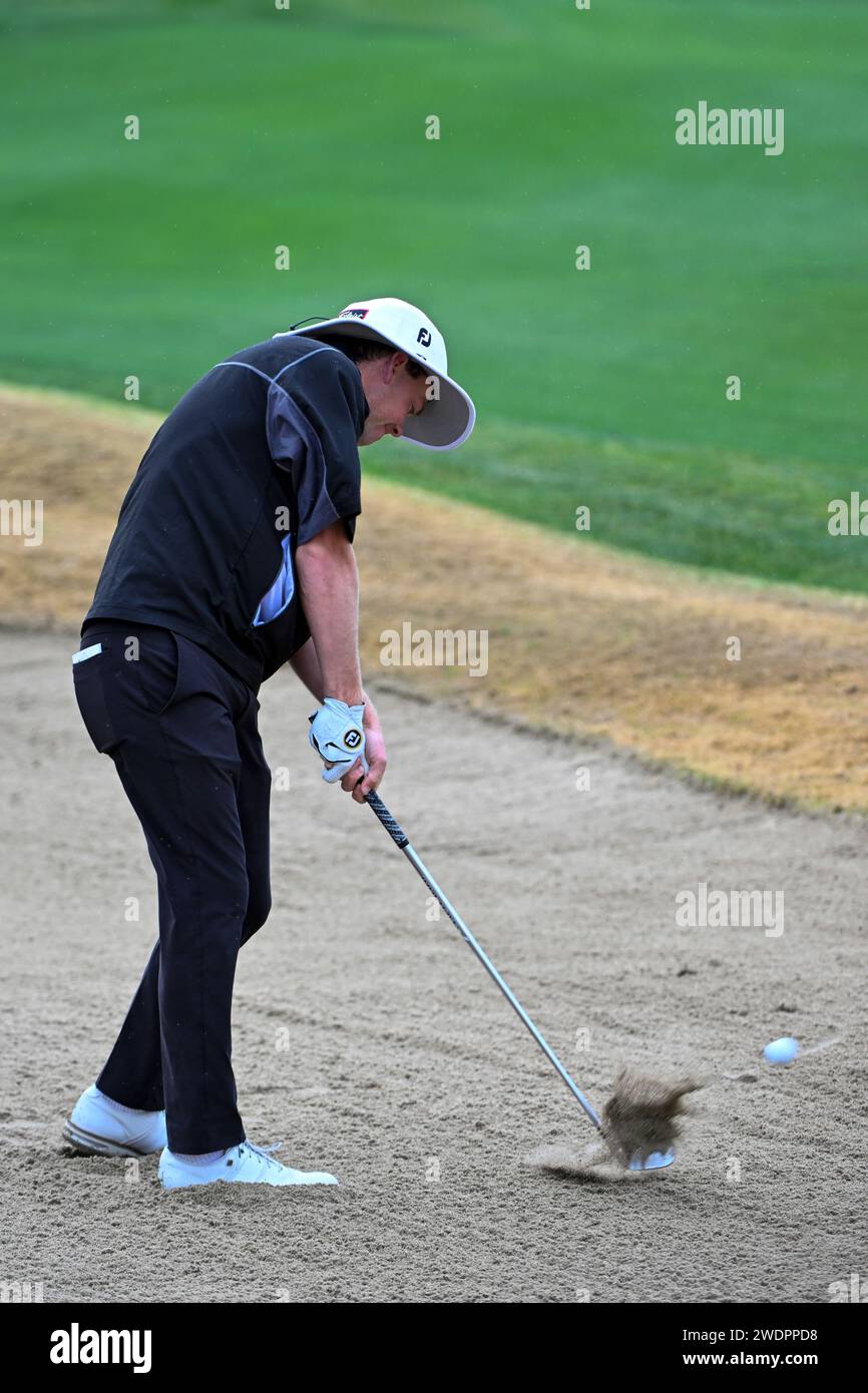 LA QUINTA, CA - JANUARY 21: Joe Highsmith (USA) hits from the fairway ...