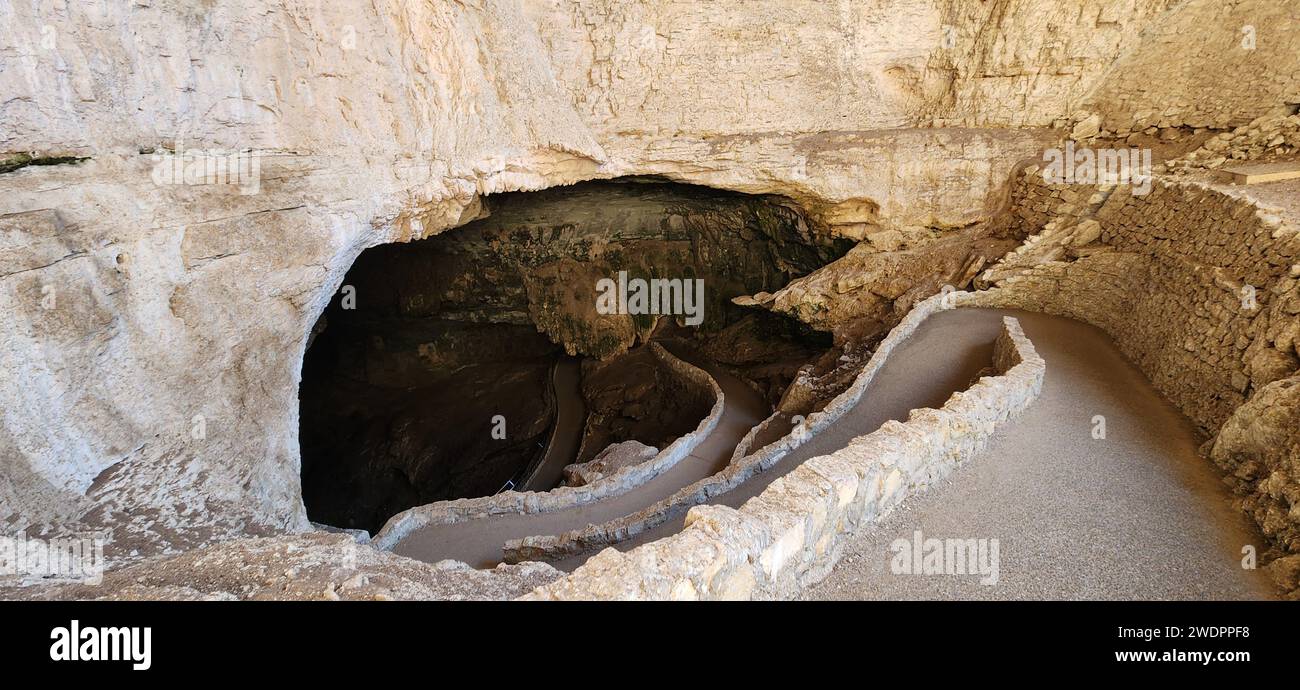 A scenic view of the cave at Carlsbad Caverns National Park in New ...
