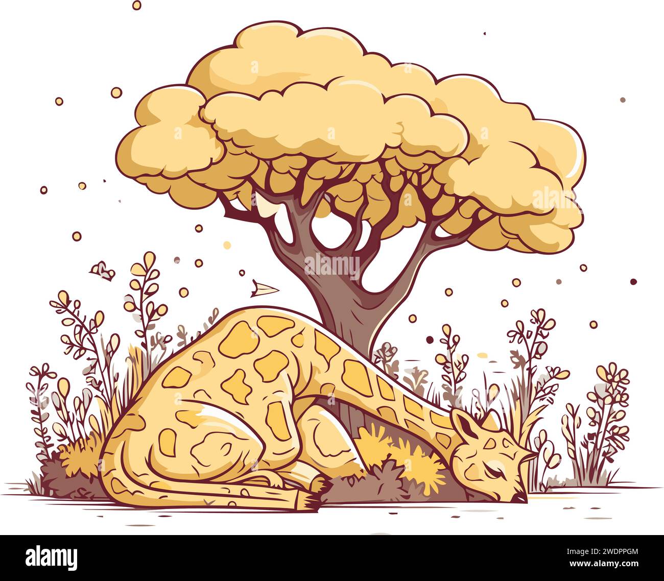 Sleeping under the tree Cut Out Stock Images & Pictures - Alamy