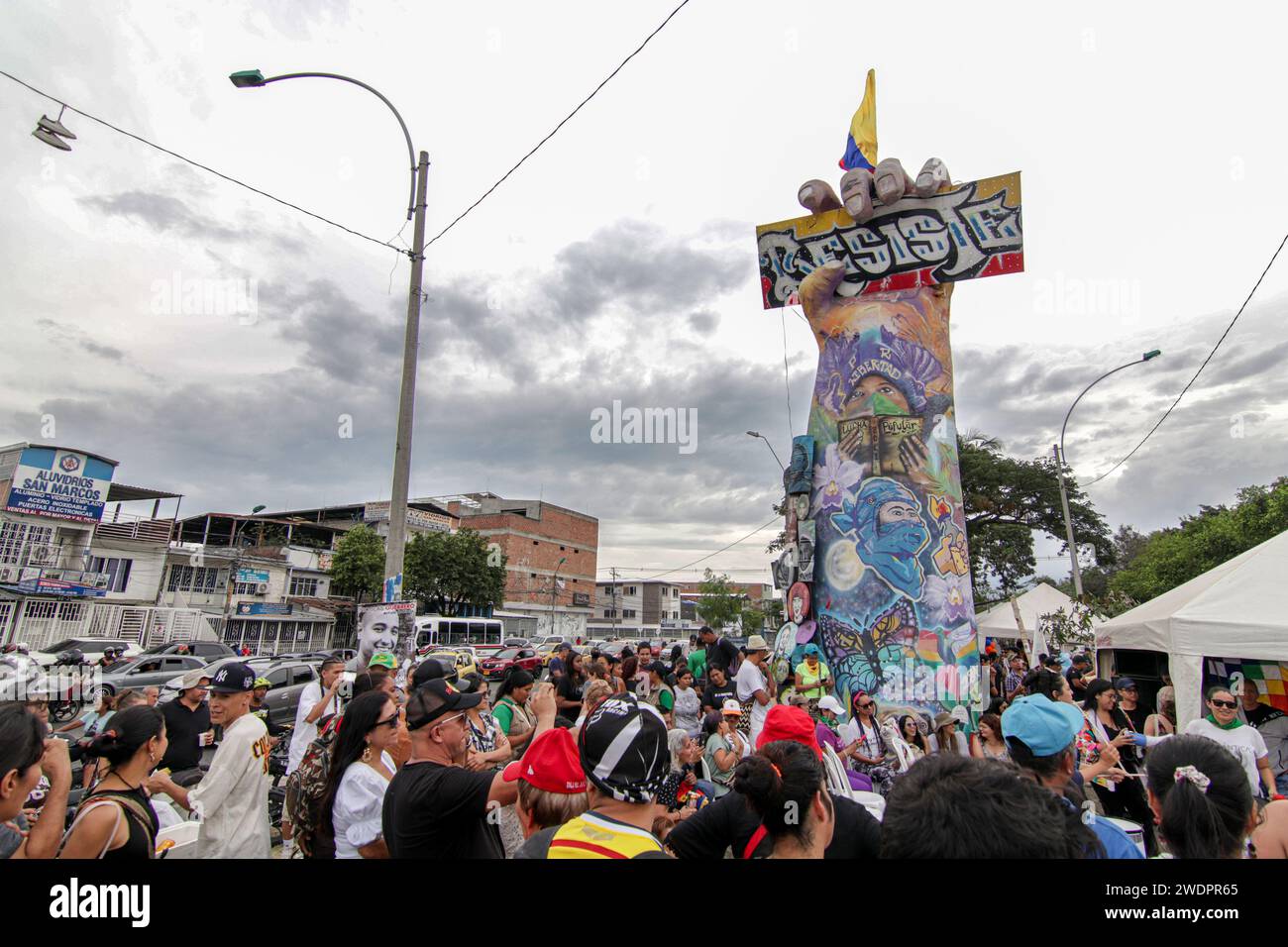 Cali, Colombia. 21st Jan, 2024. A view of the monument built by ...