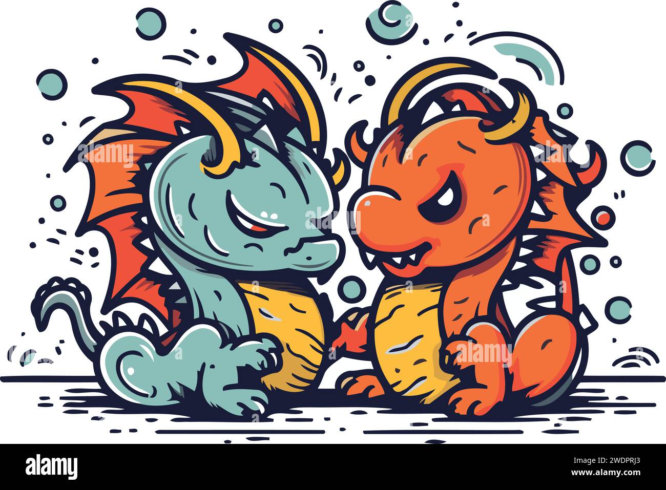 Dragons two Stock Vector Images - Alamy