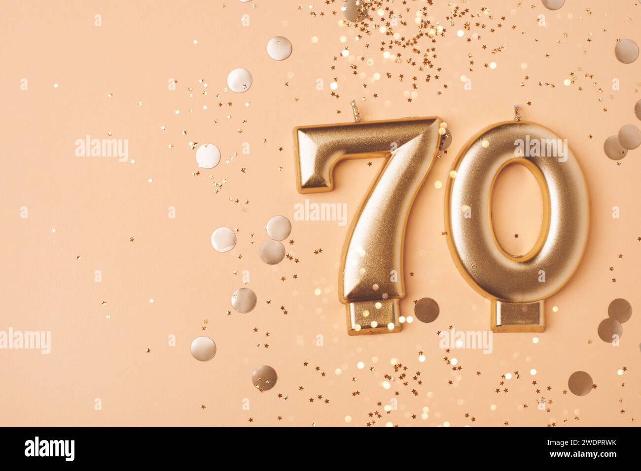 70 years celebration. Greeting banner Stock Photo - Alamy