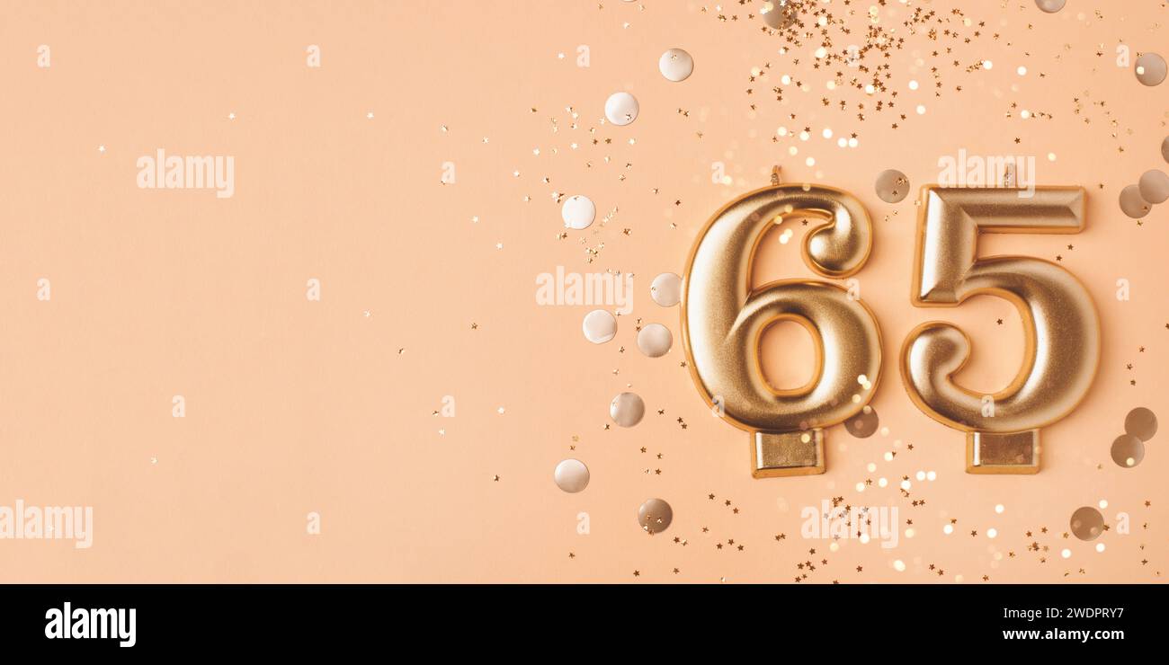 65 years celebration. Greeting banner Stock Photo - Alamy