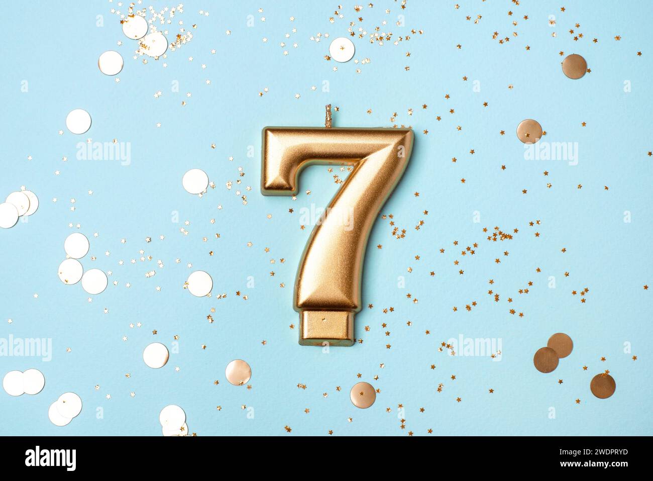 Happy 7th birthday banner golden hi-res stock photography and images ...
