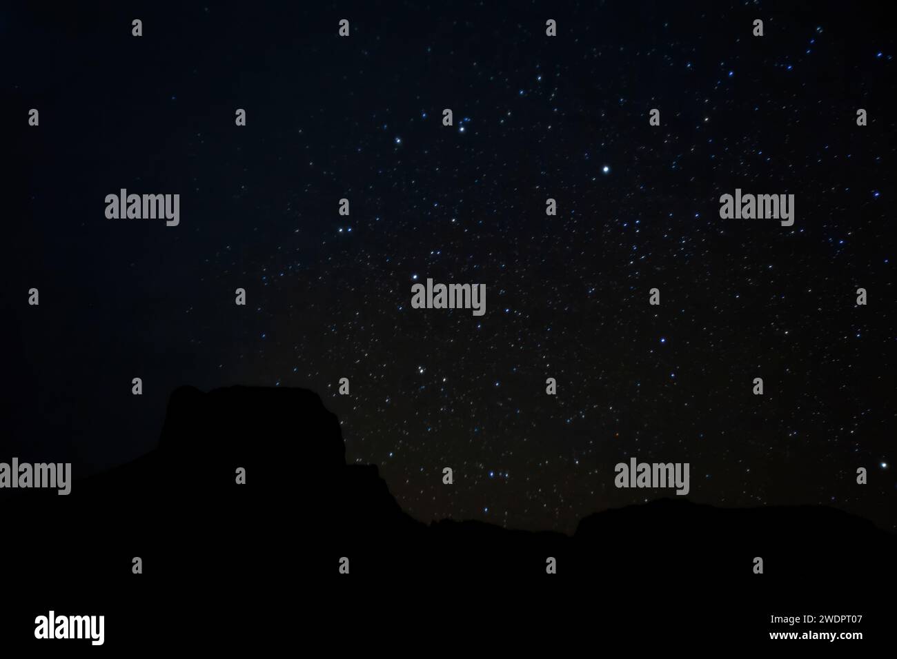 A scenic view of the Milky Way and starry night sky over the Chisos ...