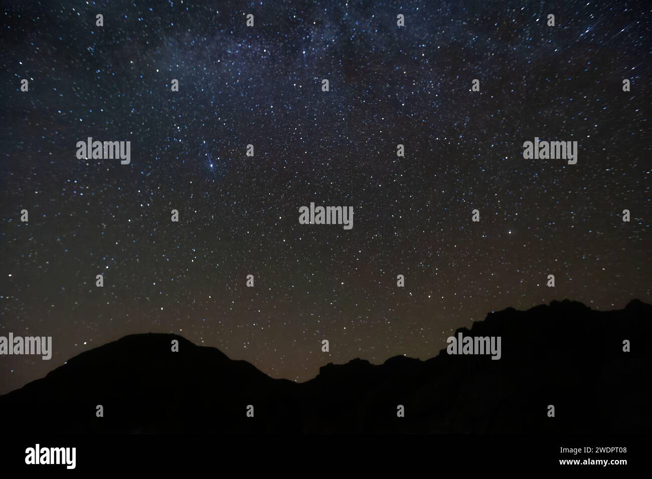 A scenic view of the Milky Way and starry night sky over the Chisos ...