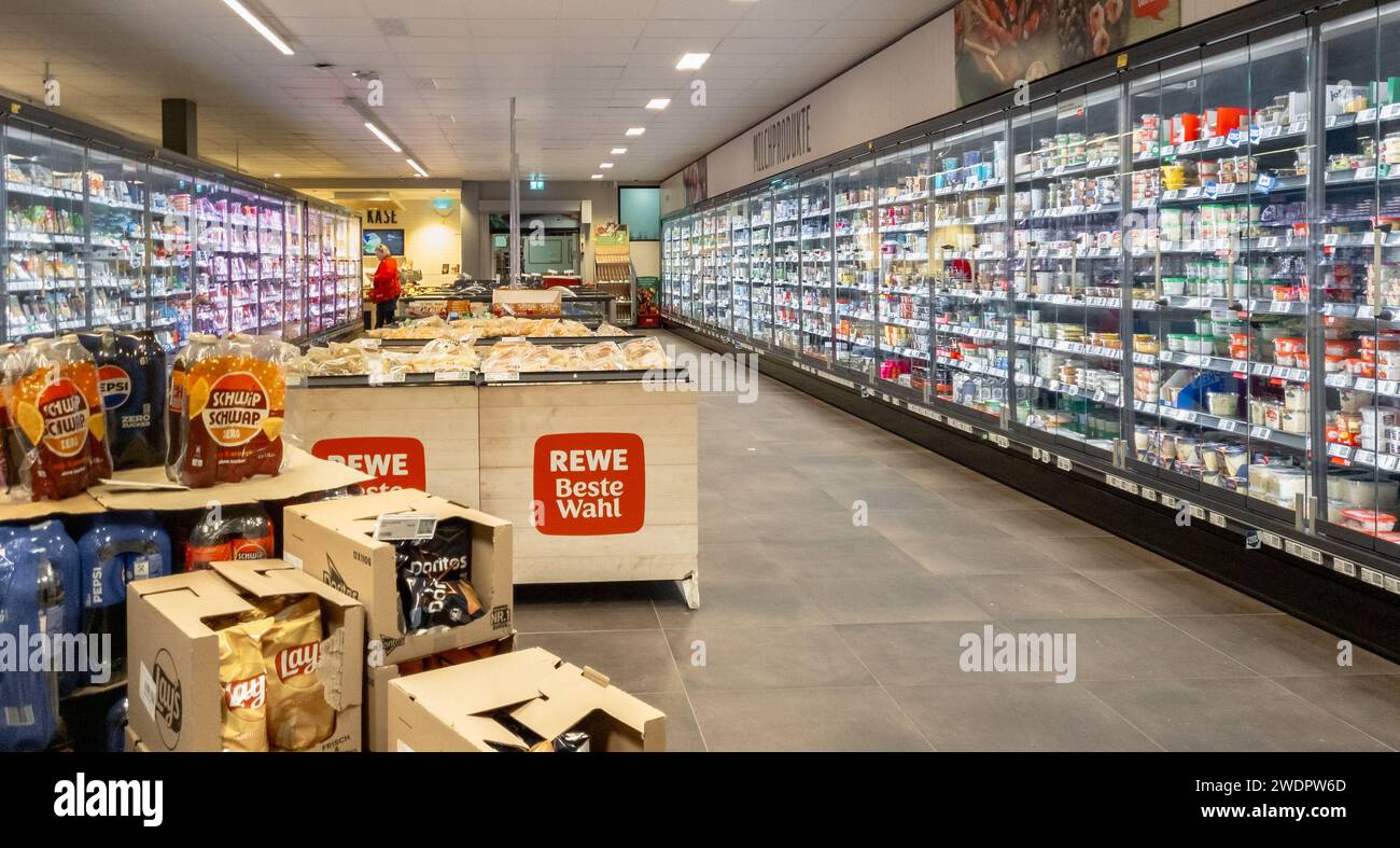 Hamburg, Germany. 20th Jan, 2024. View into the sales area for dairy ...
