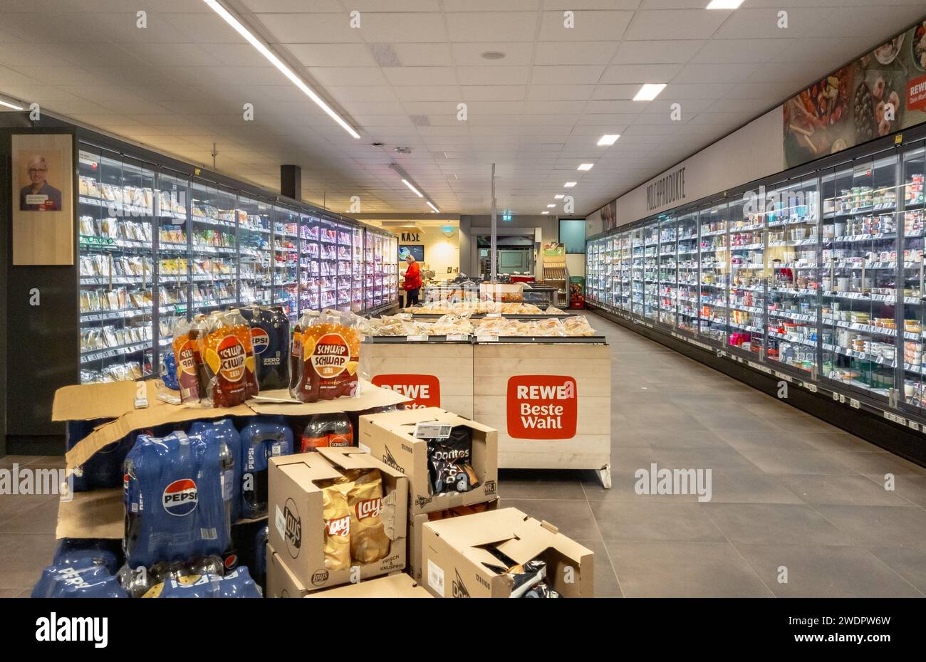 Hamburg, Germany. 20th Jan, 2024. View into the sales area for dairy ...