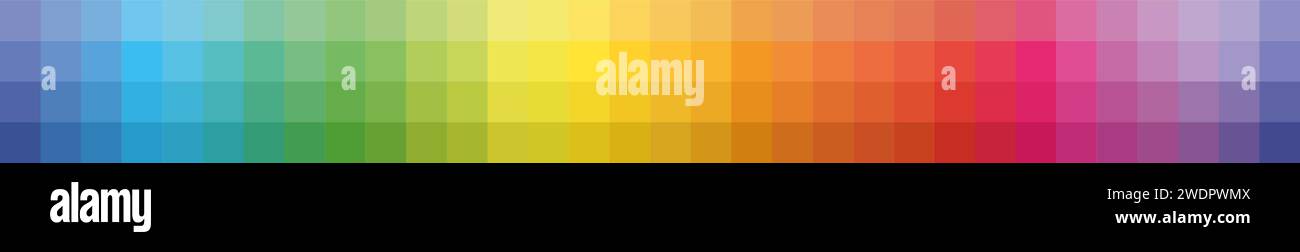 Rainbow spectrum color palette swatch - wide stripe. Vector ...