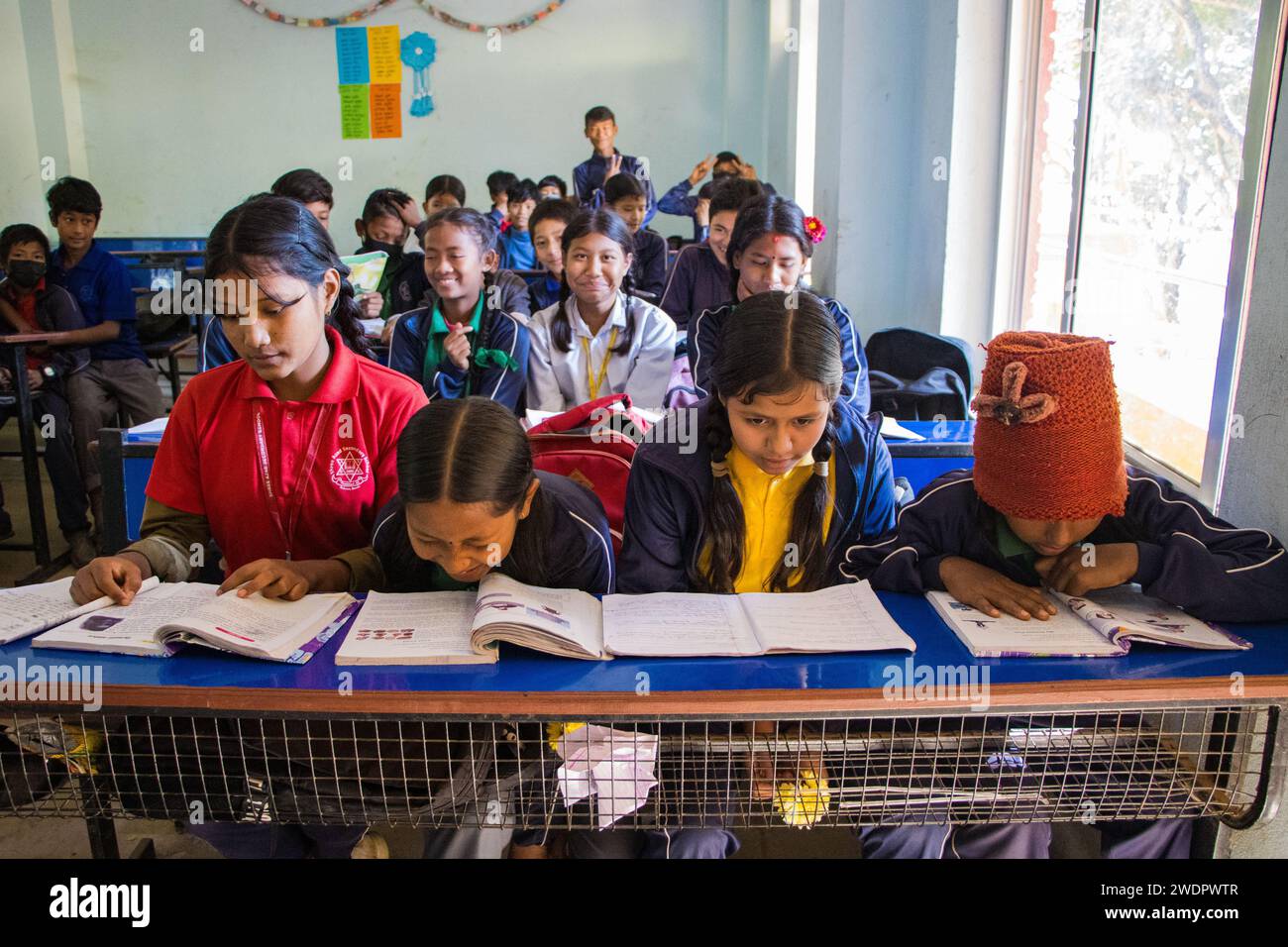 Grade eight students take science lessons at a Government School in ...