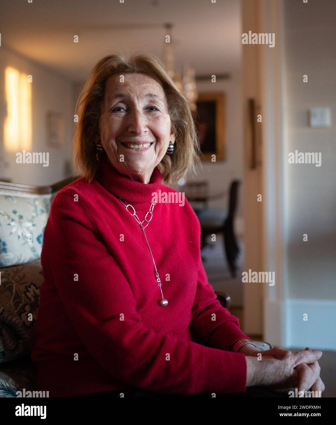 Holocaust survivor Hannah Lewis at her home in north London, ahead of ...