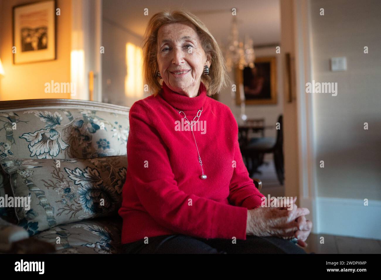 Holocaust survivor Hannah Lewis at her home in north London, ahead of ...