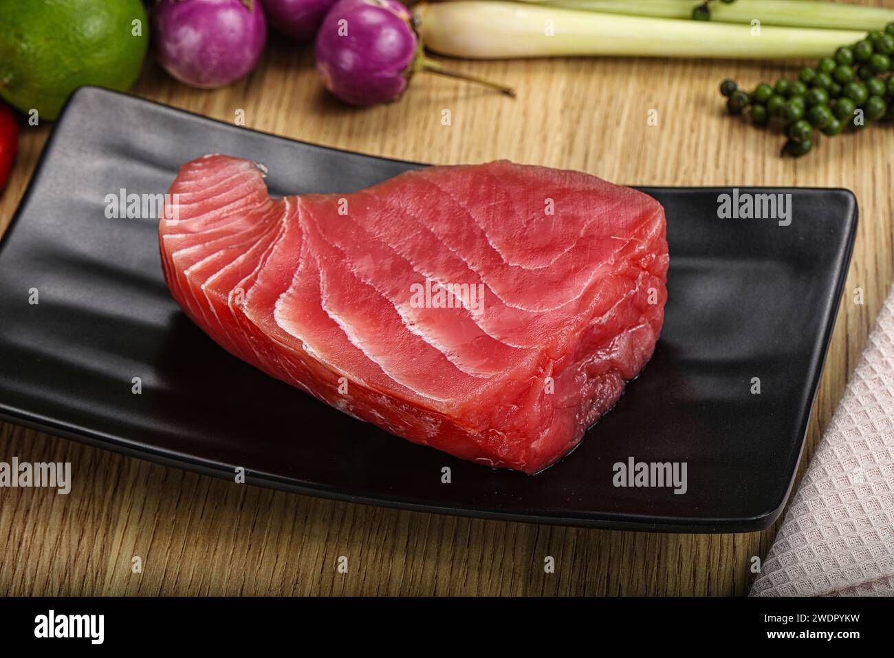 Raw fresh tuna fish steak for grill Stock Photo - Alamy
