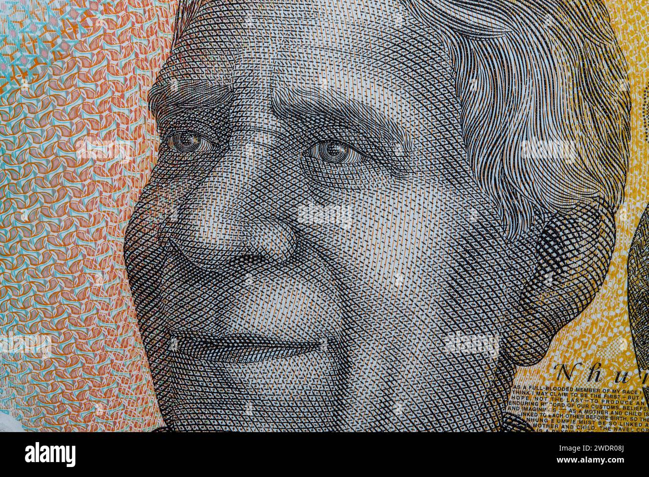 David Unaipon a closeup portrait from Australian money - Dollar Stock ...