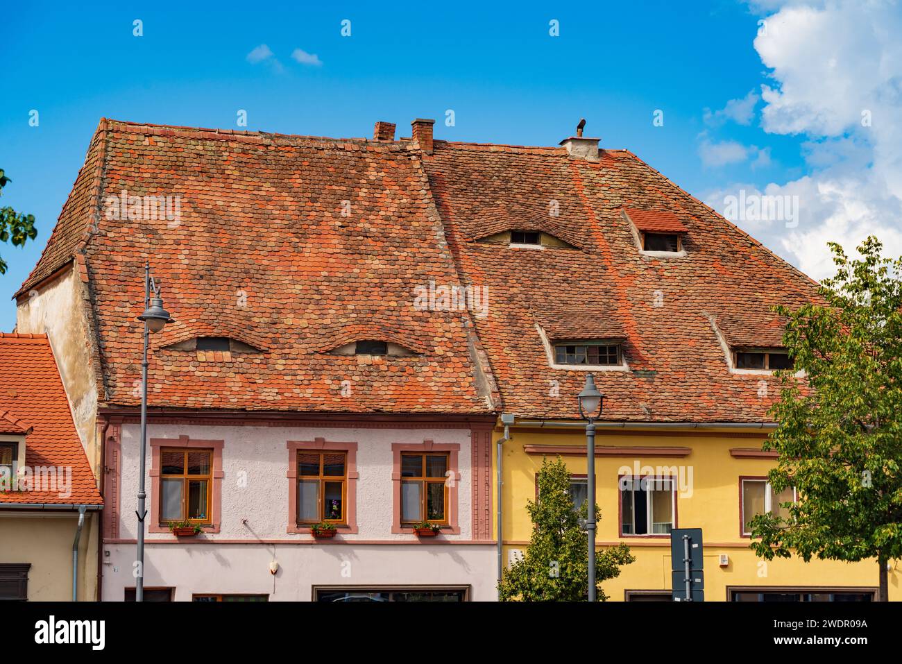House with eyes in Sibiu, Transylvania, Romania Stock Photo - Alamy