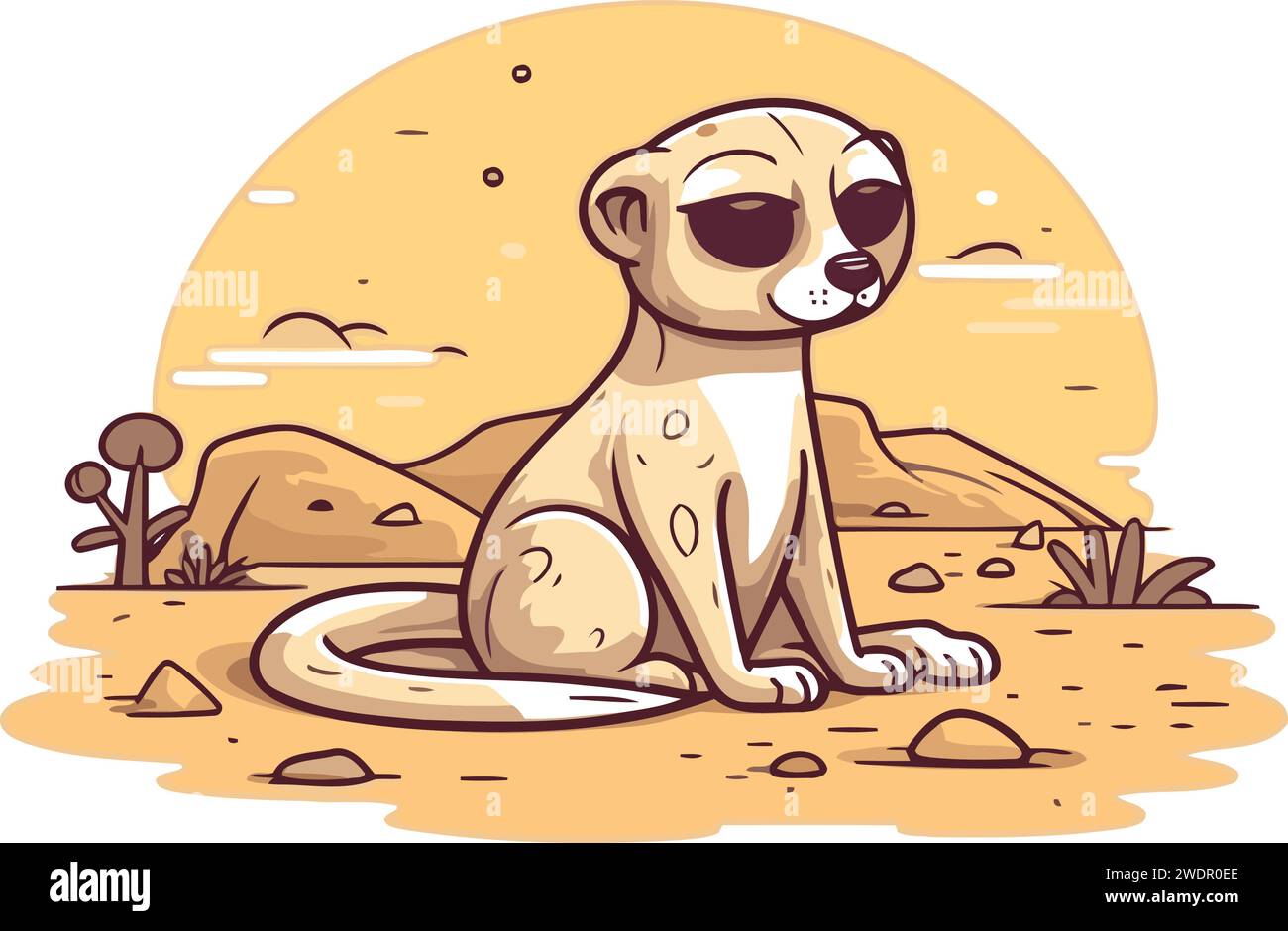 Meerkat in wildlife Stock Vector Images - Alamy