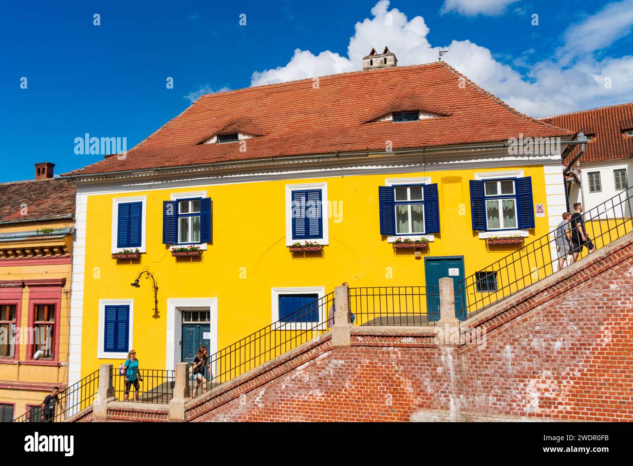 House with eyes in Sibiu, Transylvania, Romania Stock Photo - Alamy