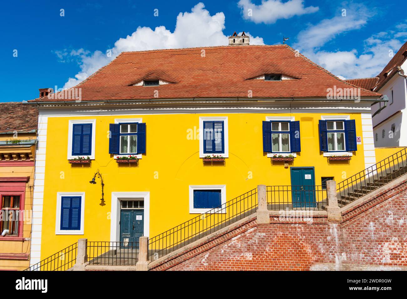 House with eyes in Sibiu, Transylvania, Romania Stock Photo - Alamy