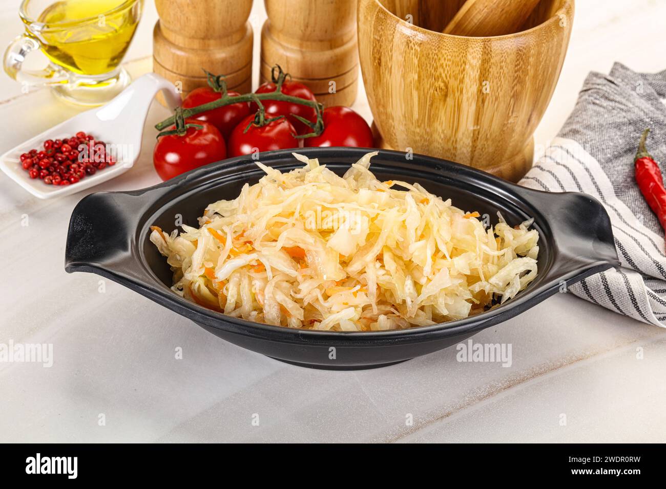 Homemade fermented cabbage with carrot Sauerkraut Stock Photo - Alamy