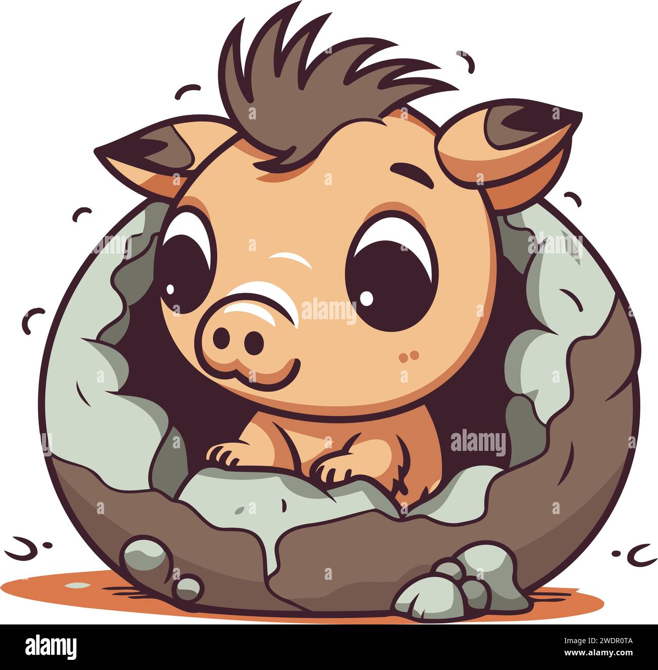 Peeking pig Stock Vector Images - Alamy