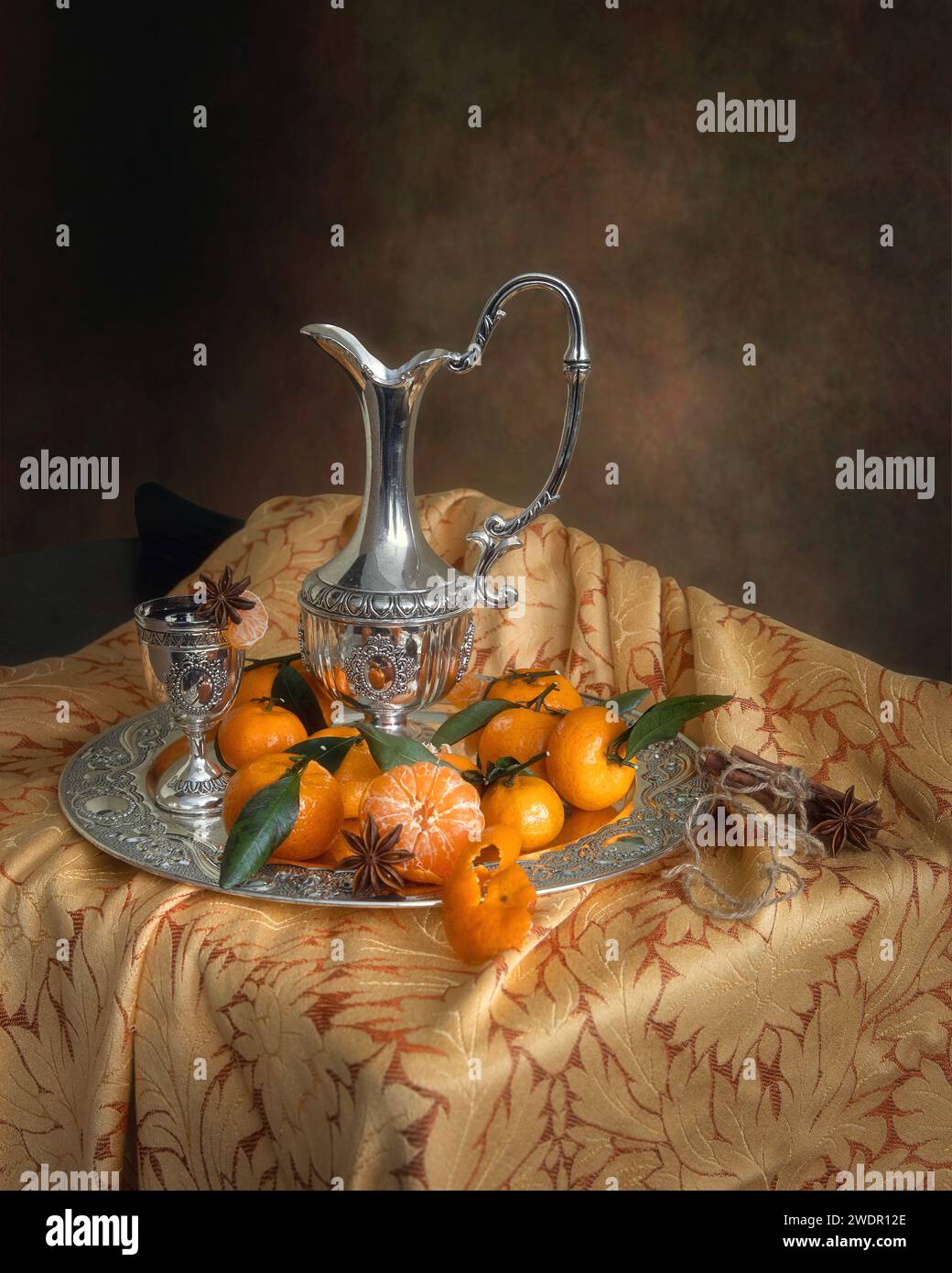 Still life with tangerines Stock Photo - Alamy
