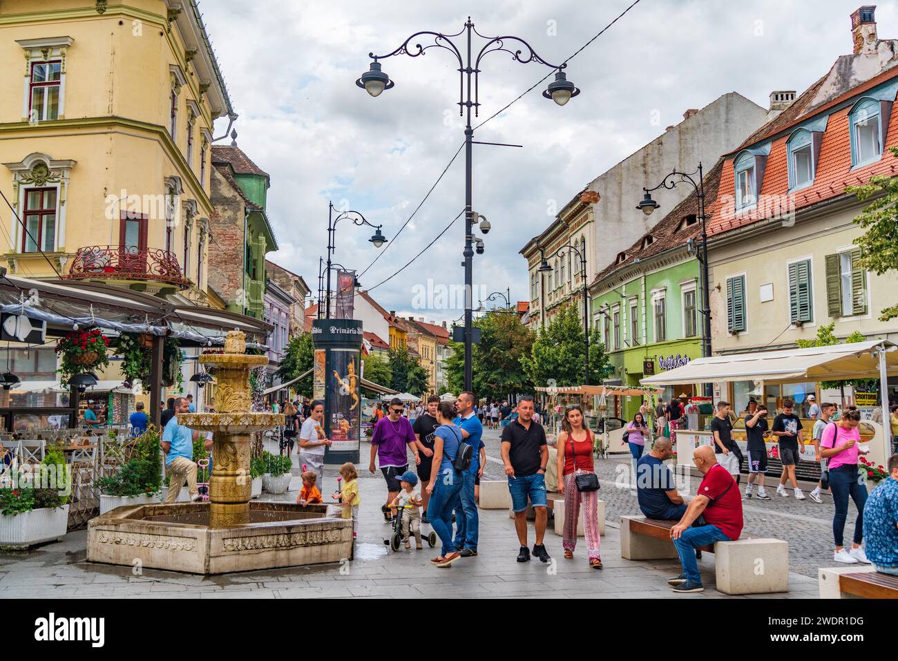 Street view of Sibiu, Transylvania, Romania Stock Photo - Alamy
