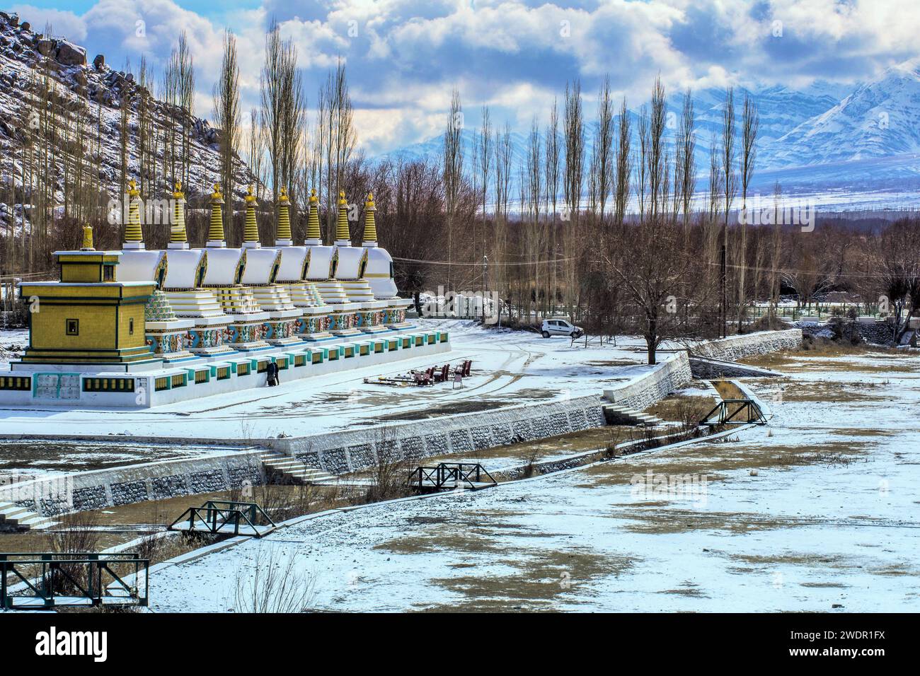 Chorten, Buddhist Stupa, Thiksey Monastery, Leh, Ladakh, Kashmir, India ...
