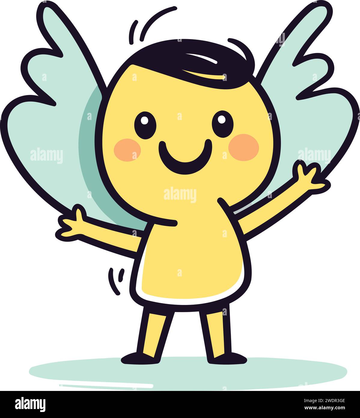 Cute Angel Cartoon Character Vector Illustration Design Concept