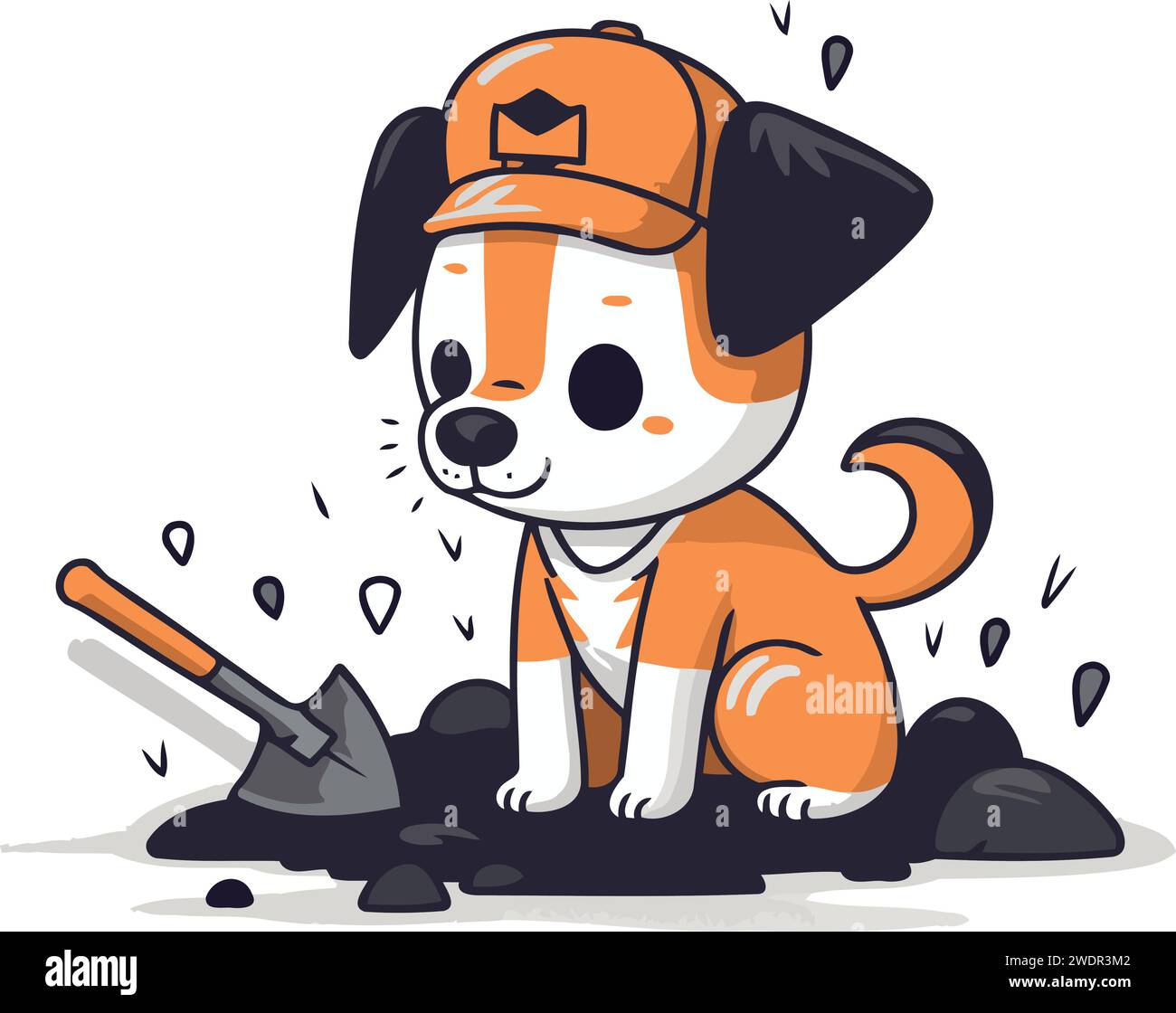 Cartoon dog digging hi-res stock photography and images - Alamy