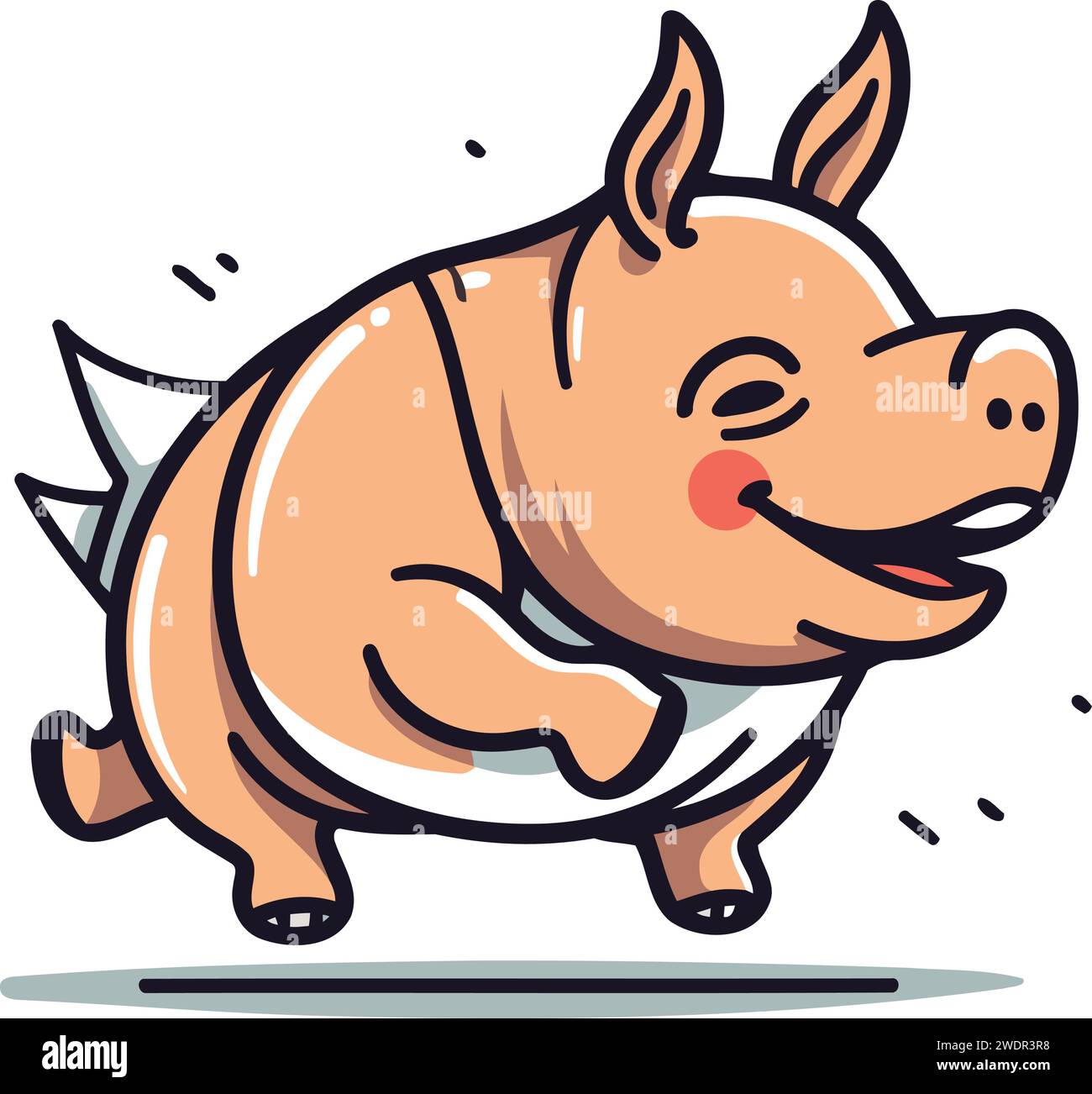 Running pig illustration hi-res stock photography and images - Alamy