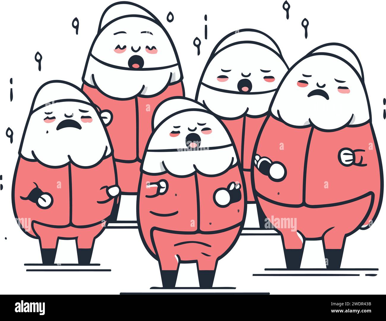 Cute santa claus cartoon character design. Vector illustration Stock ...