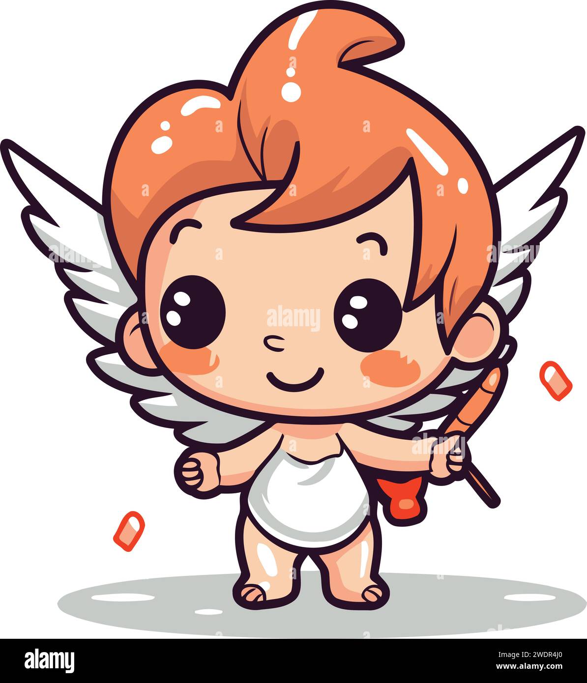 Cute little cupid with wings. Vector cartoon character illustration ...