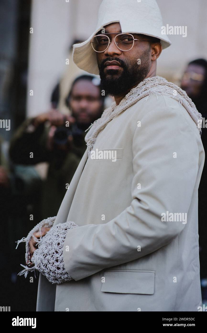 Paris, France. 18th Jan, 2024. Street style, Fally Ipupa arriving at ...