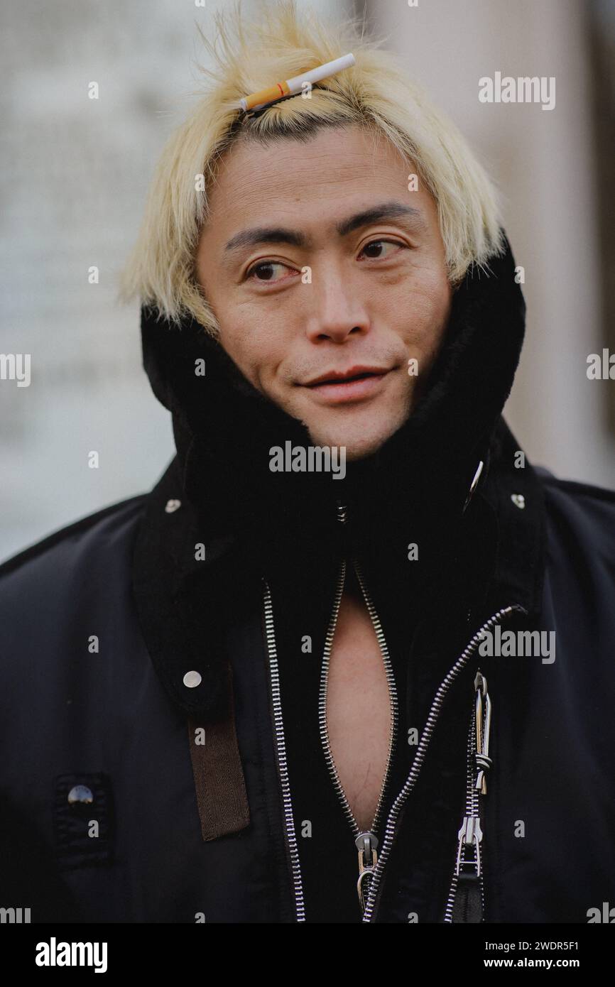 Paris, France. 18th Jan, 2024. Street style, Yu Masui arriving at Issey ...