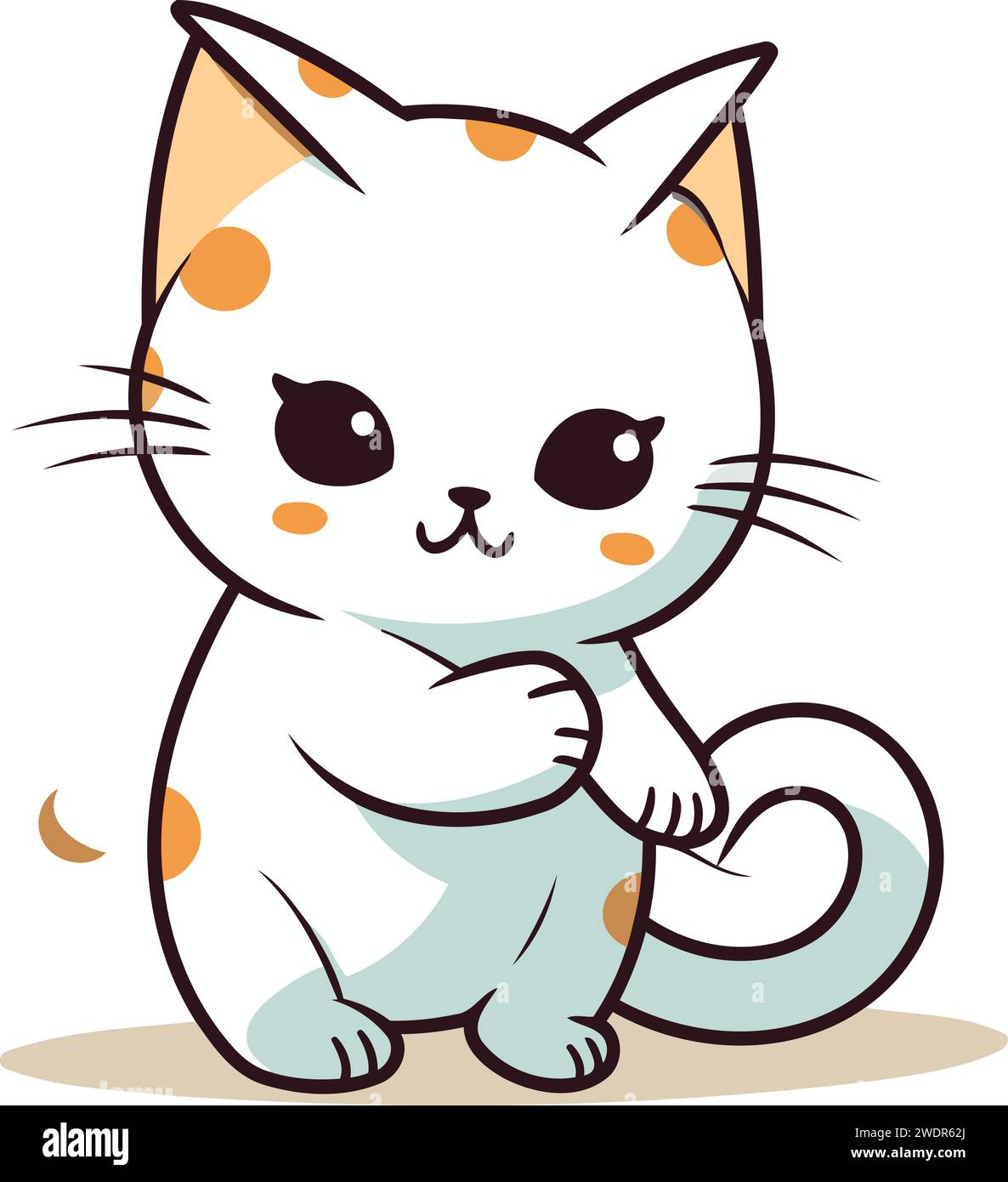 Cat looking while sitting Stock Vector Images - Alamy