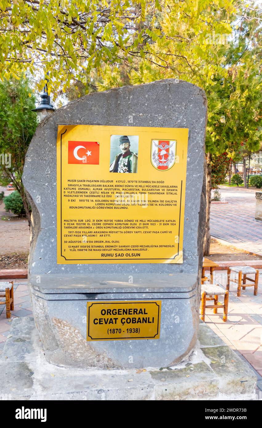 Cevat Paşa (Çobanlı) a military commander of the Ottoman Army memorial ...